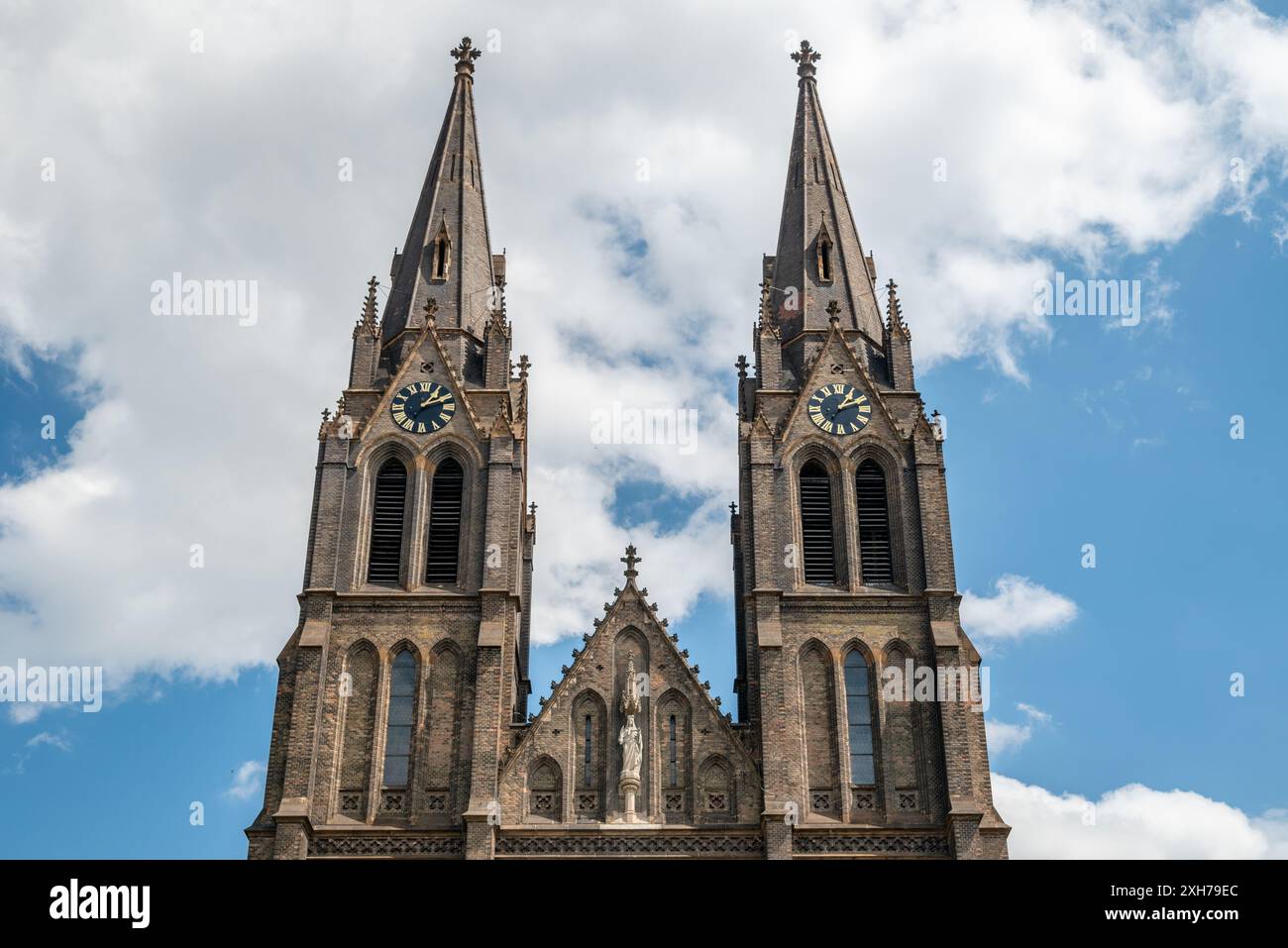 The Basilica of St. Ludmila, neo-Gothic Catholic church at the Namesti ...
