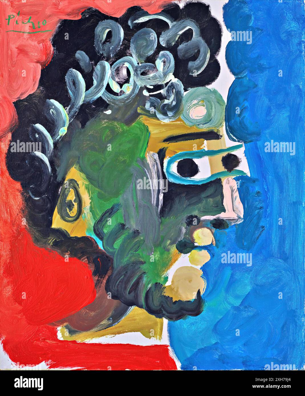 Head of a Man in Profile, 1965 (Painting) by Artist Picasso, Pablo ...