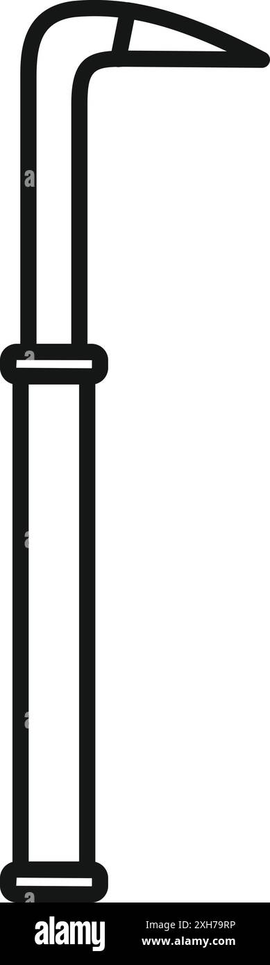 Black outline icon of a crowbar, a tool used for pulling nails and ...