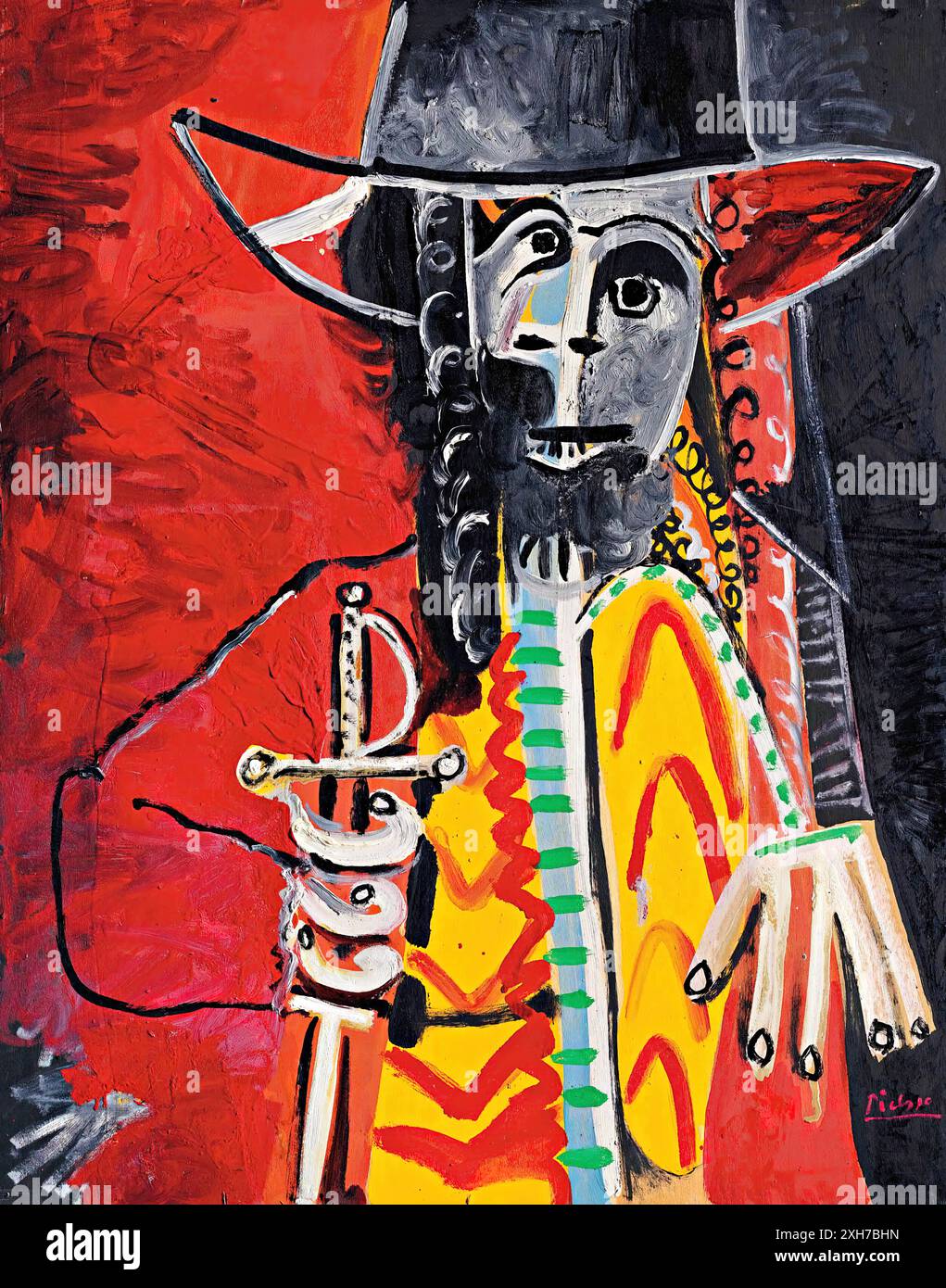 Man with Sword, 1969 (Painting) by Artist Picasso, Pablo (1881-1973 ...