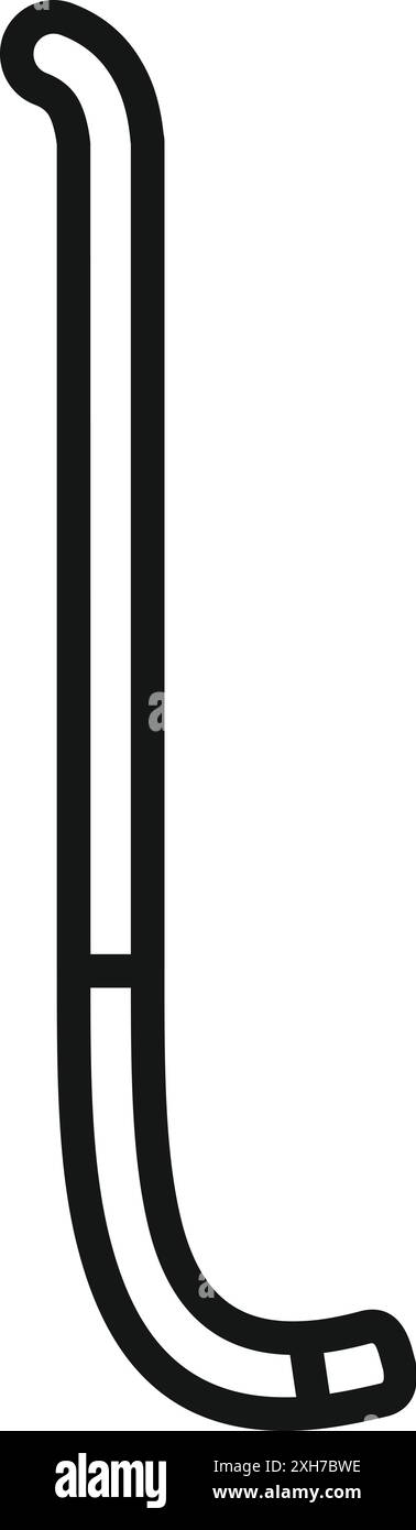 Simple line drawing representing a hockey stick, the main tool for ...