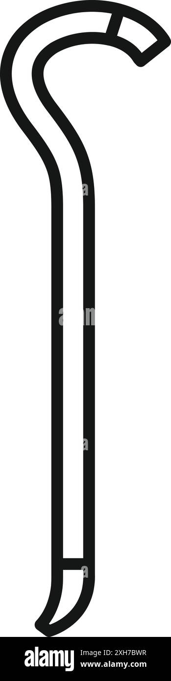 Simple line drawing of a crowbar, a tool often used in construction and ...