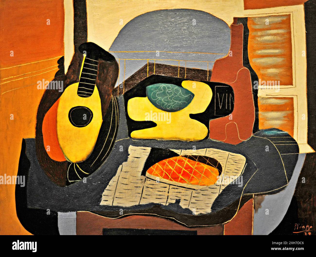 Still life with mandolin and galette Stock Vector Images - Alamy