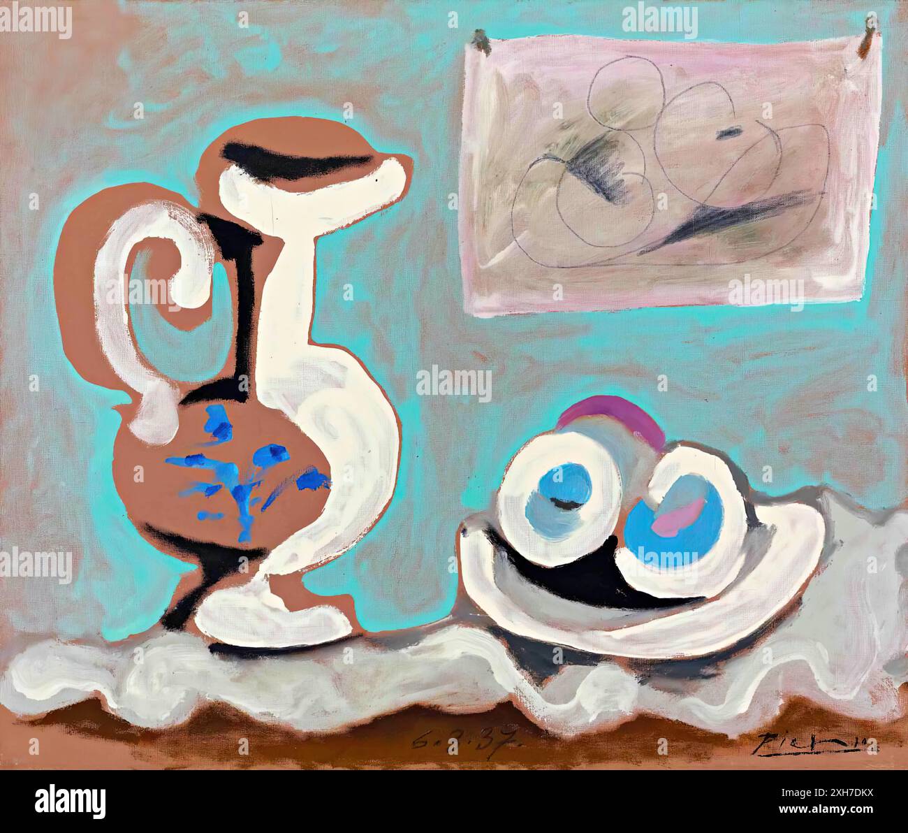 Still Life with Jug, 1937 (Painting) by Artist Picasso, Pablo (1881 ...