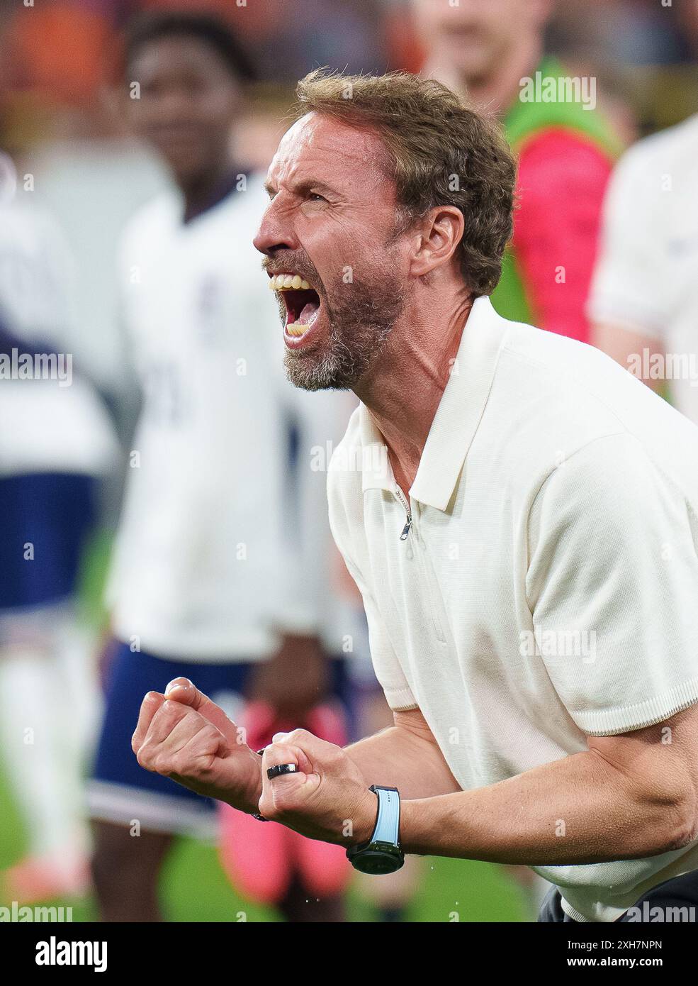 Gareth Southgate, headcoach England, celebrate after the semi final ...