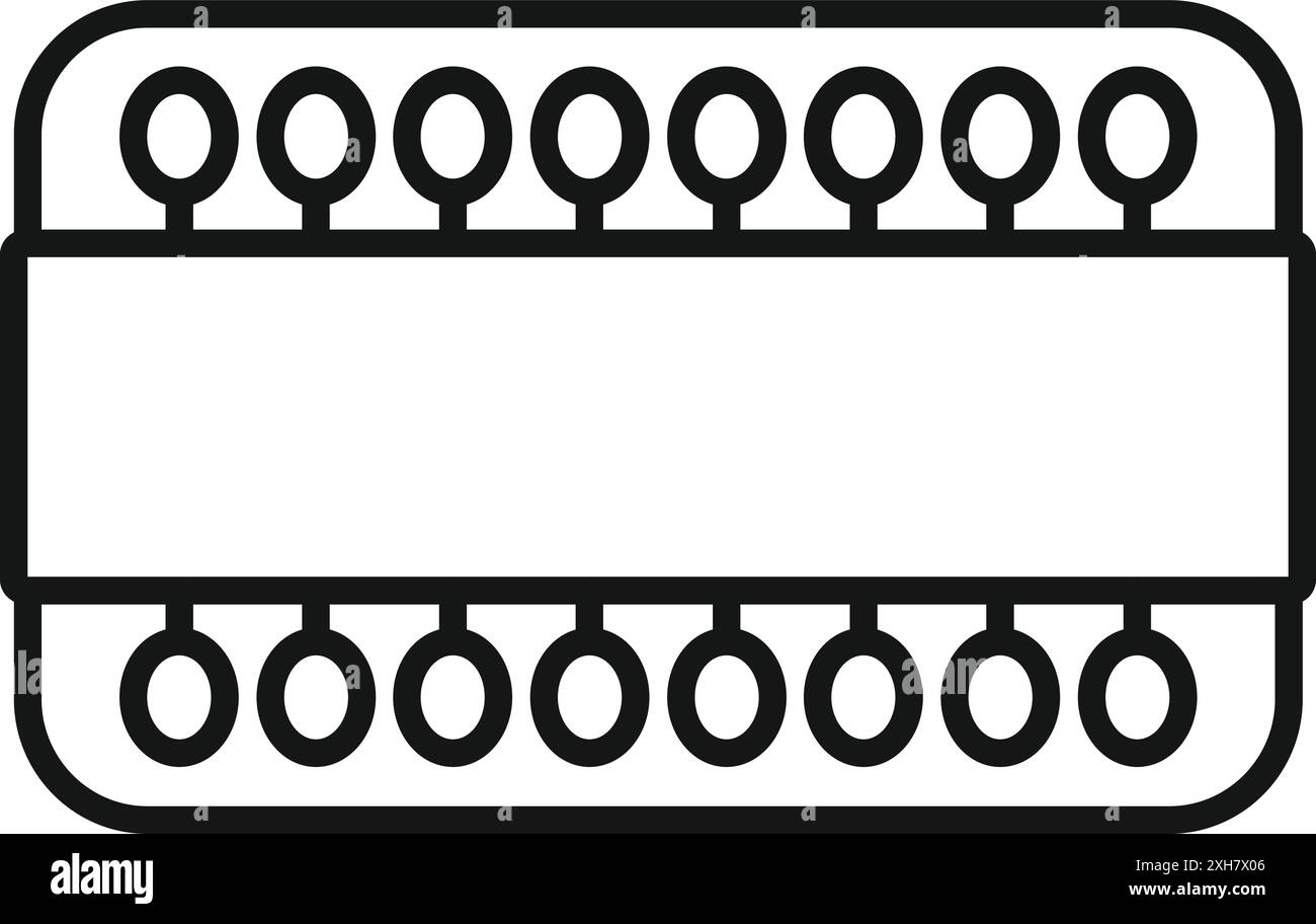 Open line drawing of a blister pack containing daily dosage of hormonal ...