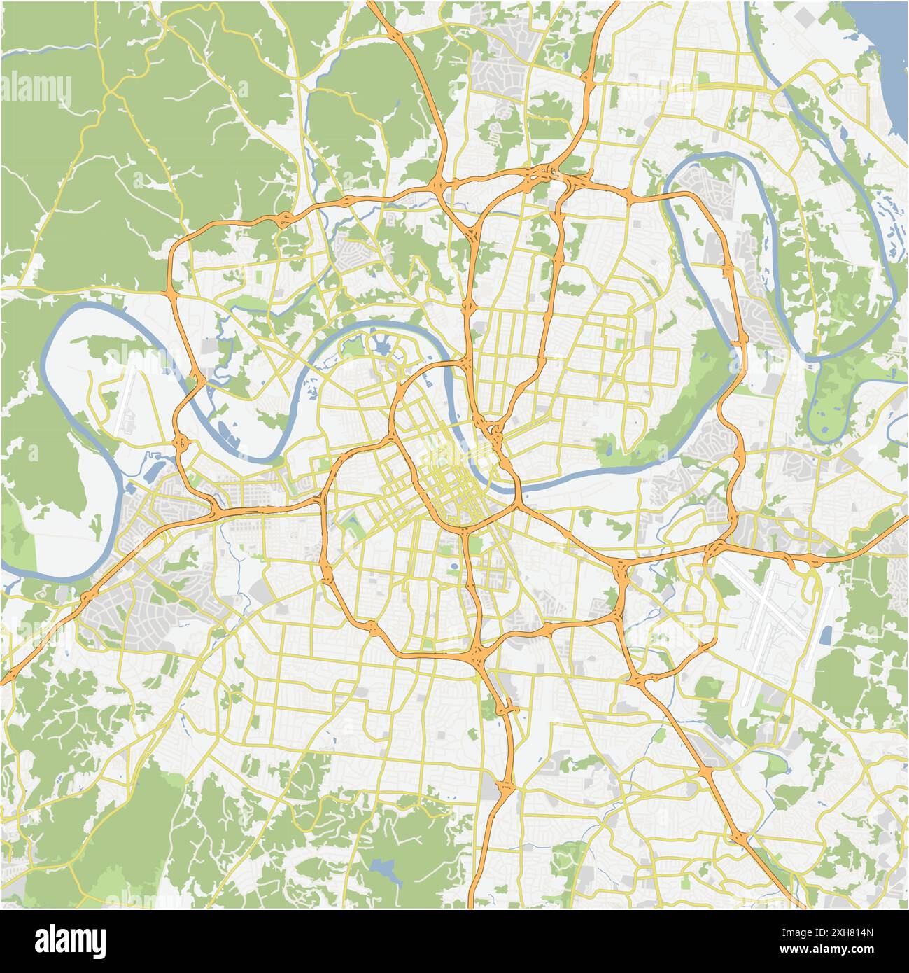 Nashville Tennessee Road Map 26 Nashville Street Map Stock Photos,