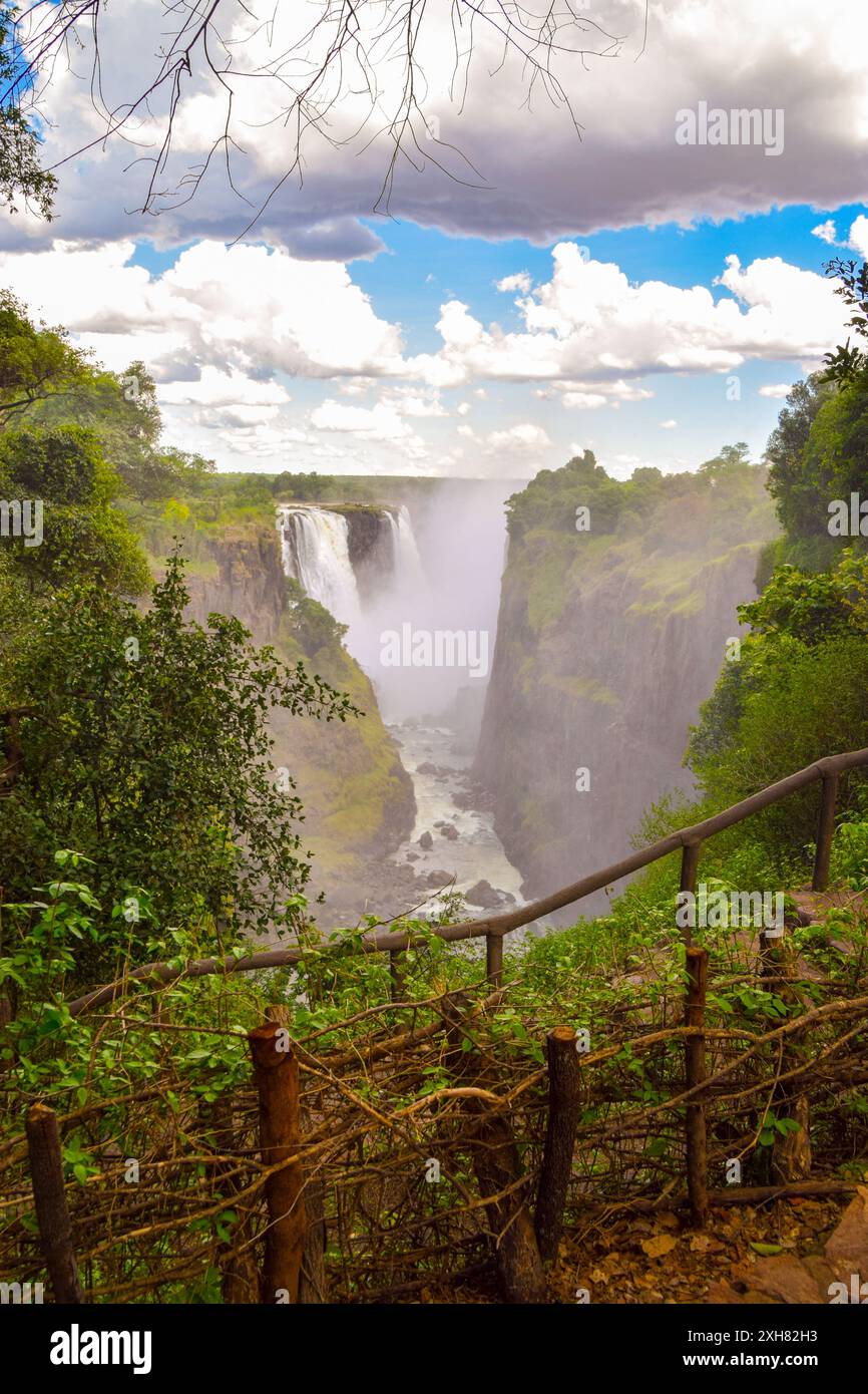 The iconic Victoria Falls, Mosi-Oa-Tunya waterfall, view from Zimbabwe ...