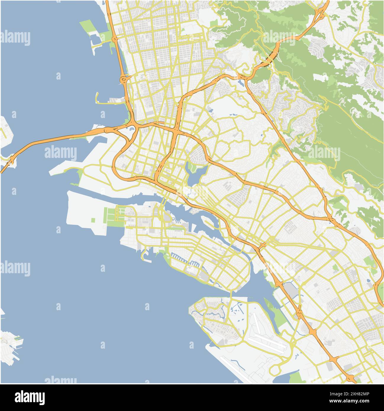 Oakland map vector hi-res stock photography and images - Alamy
