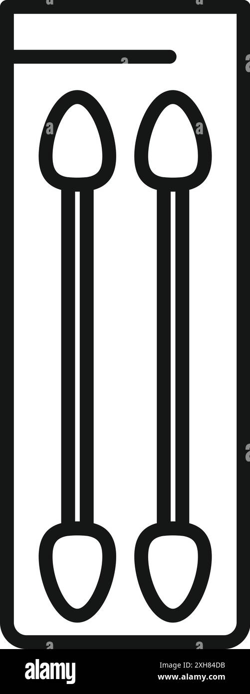 Simple line drawing of cotton swabs in a blister pack, emphasizing ...