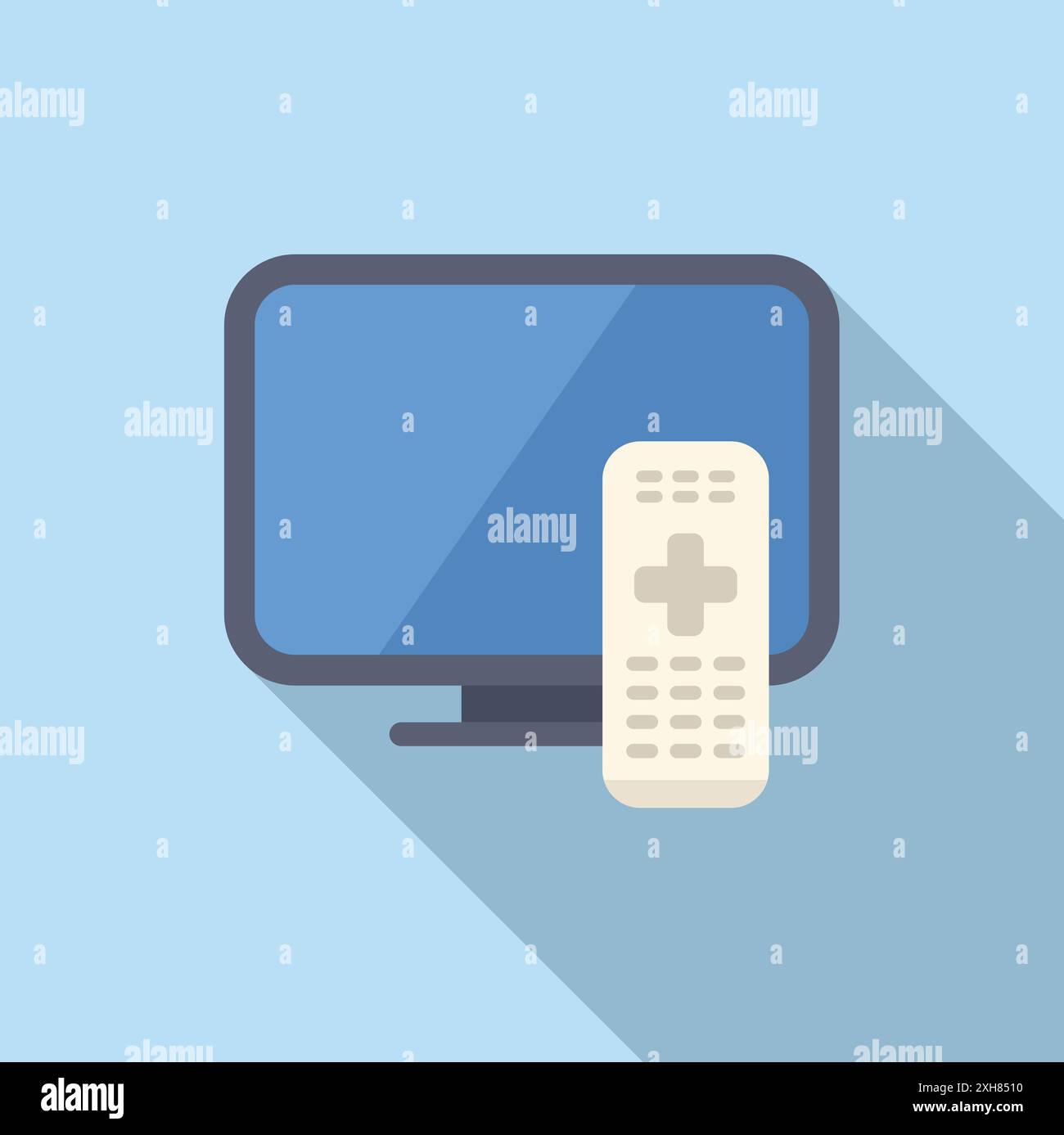Illustration featuring a tv set with a remote control, depicting the ...
