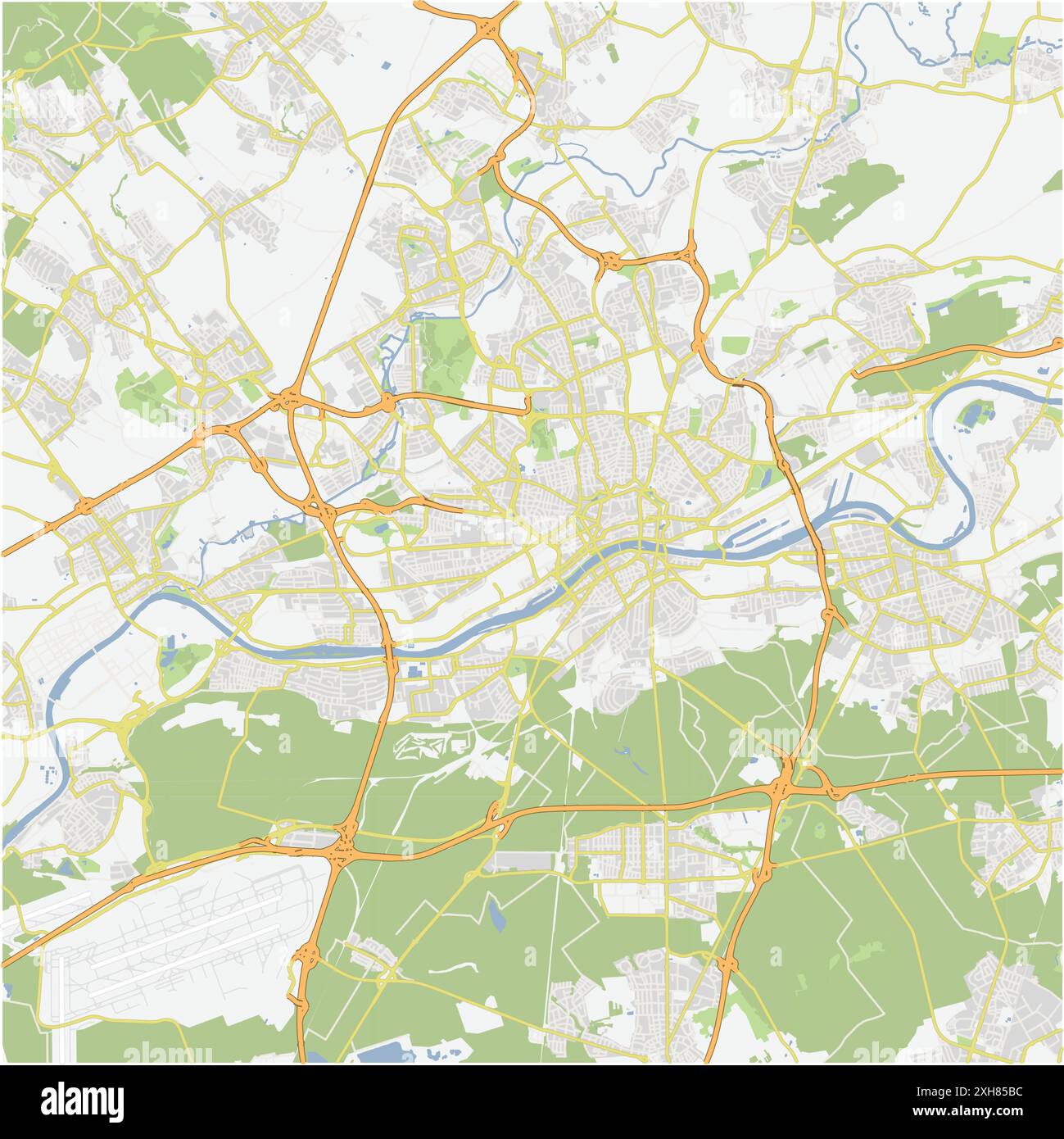Road map of Frankfurt in Germany. Contains layered vector with roads water, parks, etc Stock ...