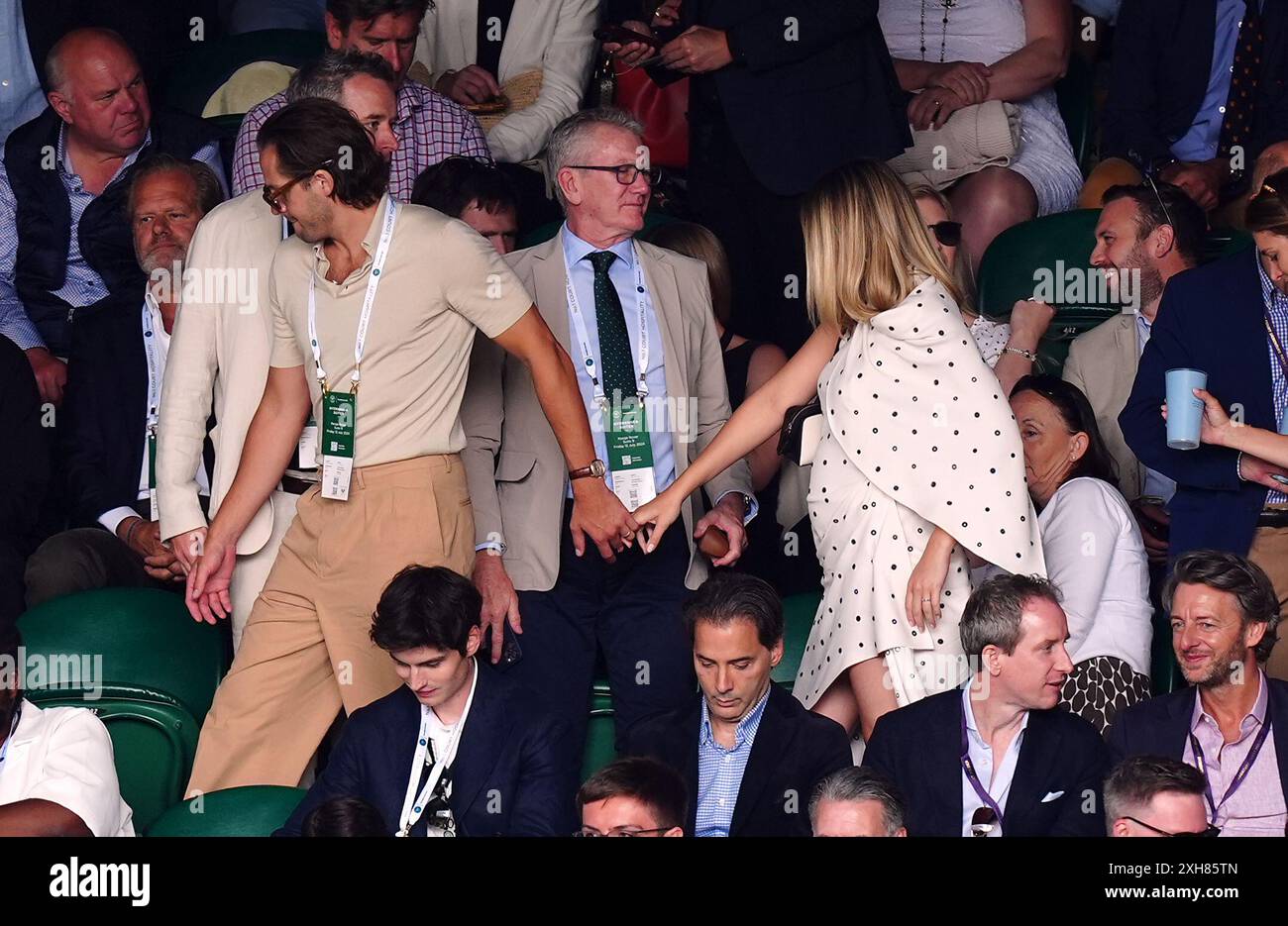 Margot Robbie and Tom Ackerley on day twelve of the 2024 Wimbledon ...