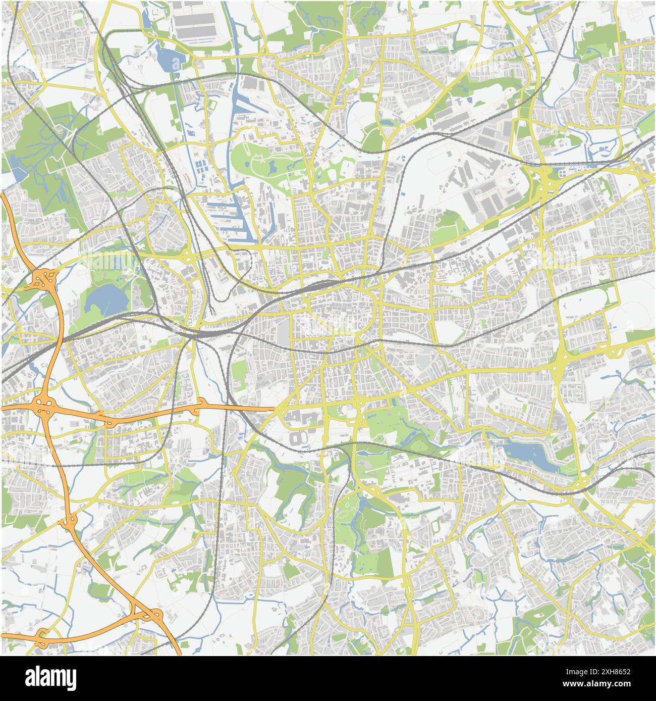 Road map of Dortmund in Germany. Contains layered vector with roads water, parks, etc Stock ...