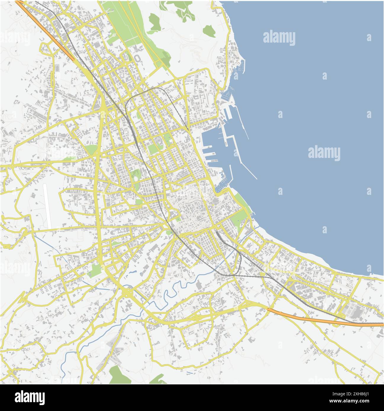 Road map of Palermo in Italy. Contains layered vector with roads water, parks, etc Stock Vector ...