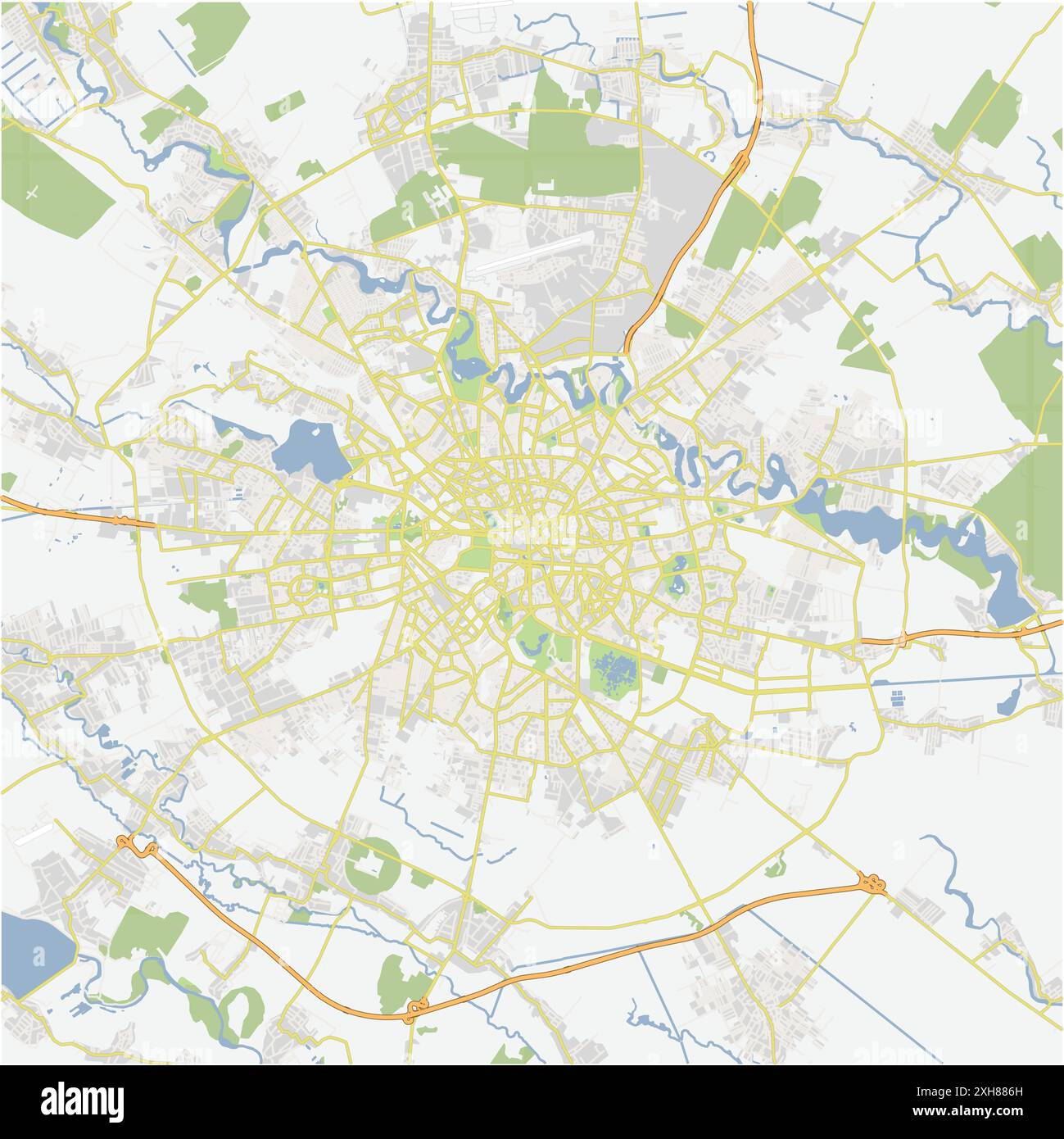 Road map of Bucharest in Romania. Contains layered vector with roads ...