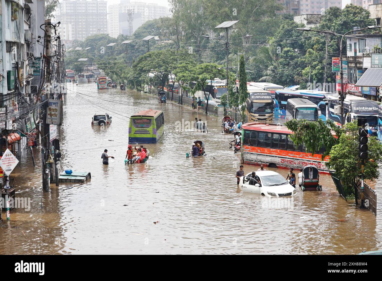 Dhaka, Bangladesh - July 12, 2024: Multiple areas of Dhaka, including ...