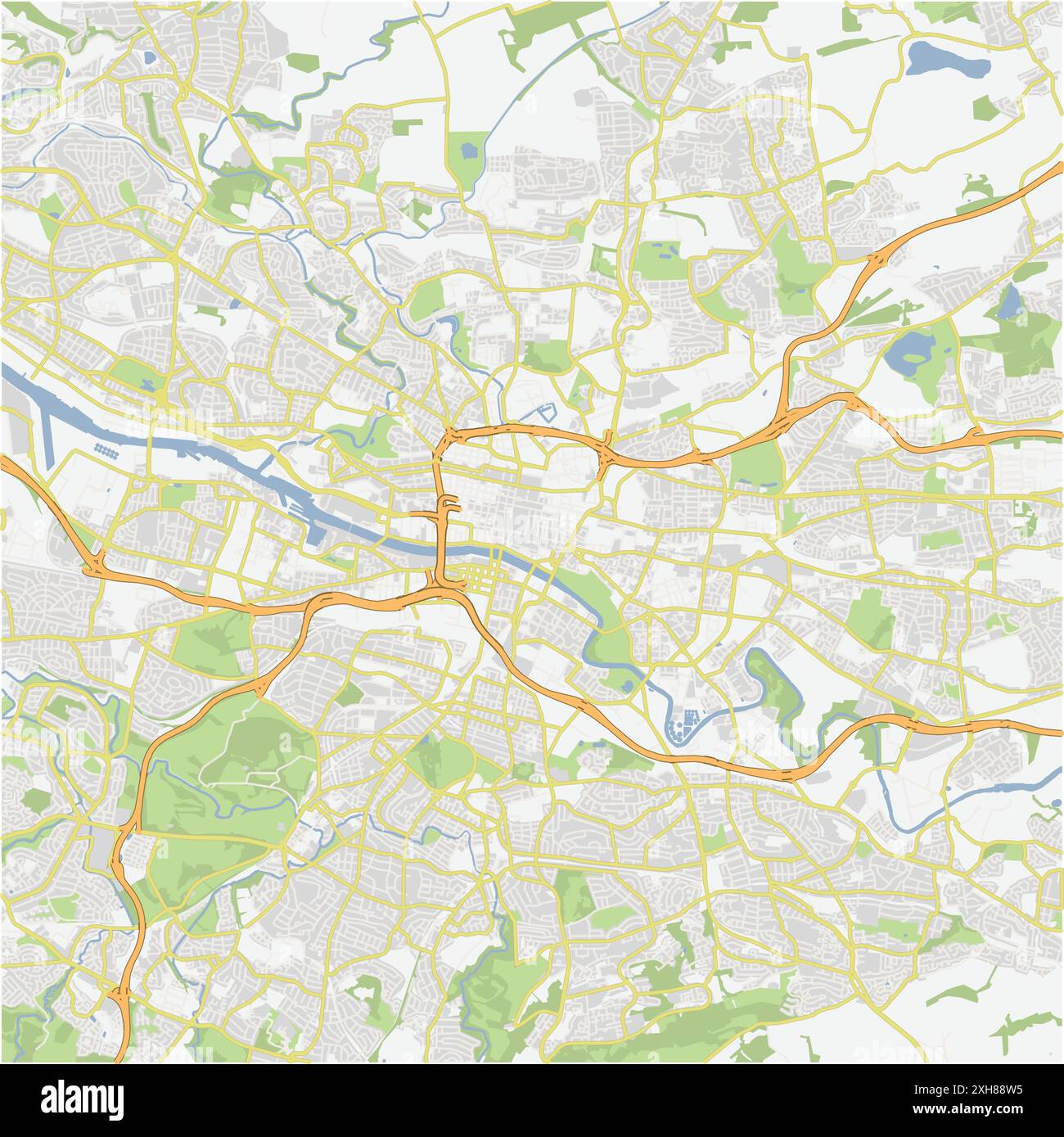 Glasgow road map hi-res stock photography and images - Alamy