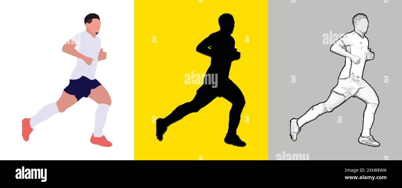 World famous football player running Vector Illustration Abstract ...