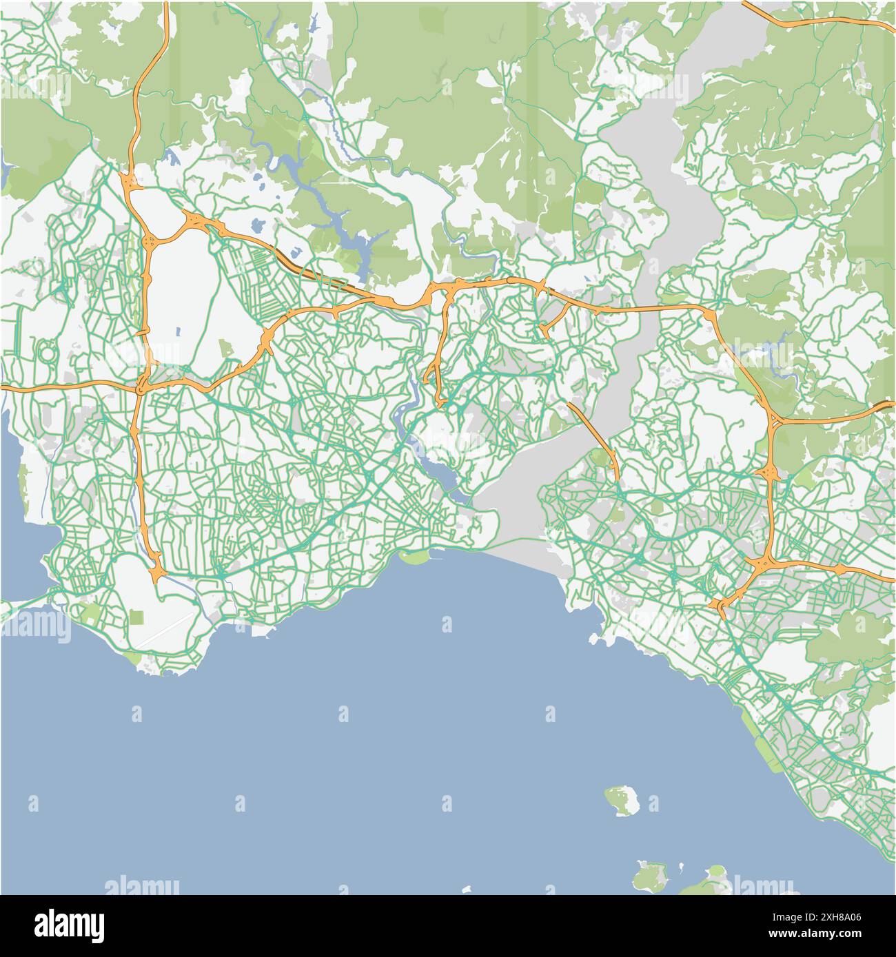 Road map of Istanbul in Turkey. Contains layered vector with roads ...
