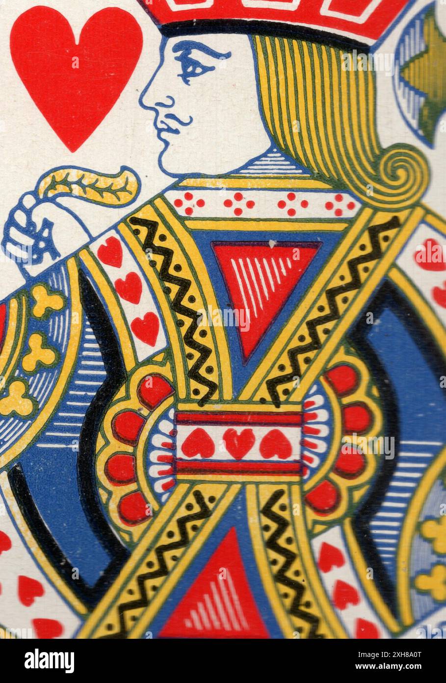 Close up of an antique playing card showing the jack of hearts Stock ...