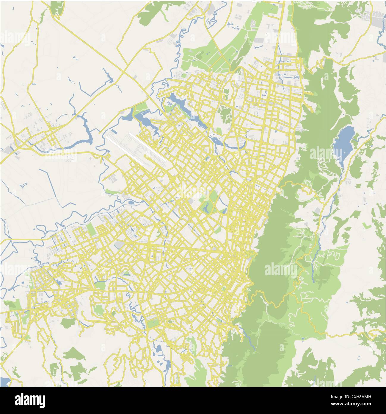 Road map of Bogota in Colombia. Contains layered vector with roads ...