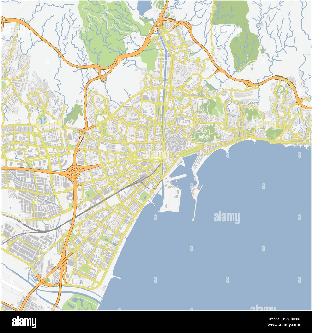 Malaga map vector hi-res stock photography and images - Alamy