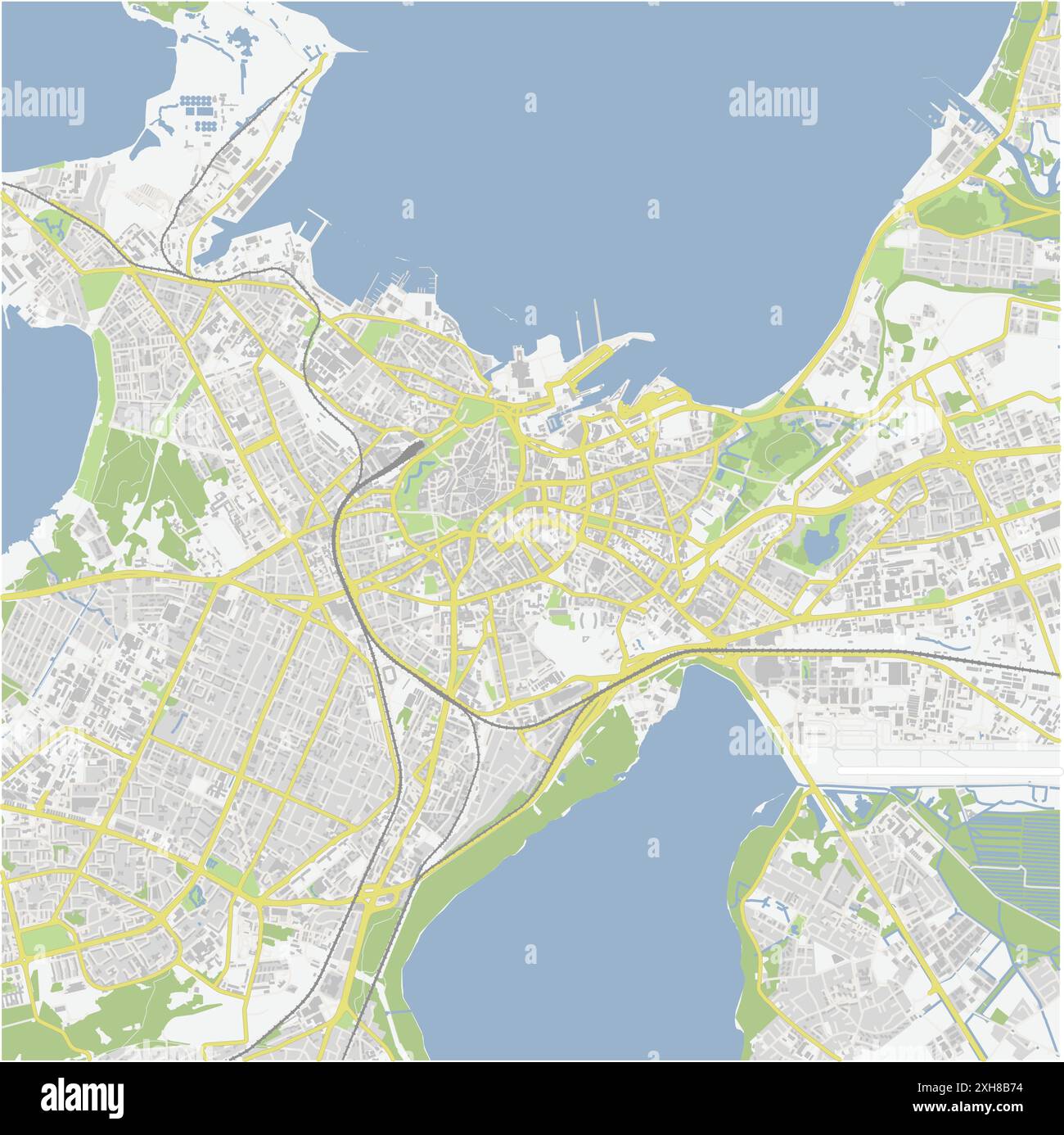 Road map of Tallinn in Estonia. Contains layered vector with roads ...