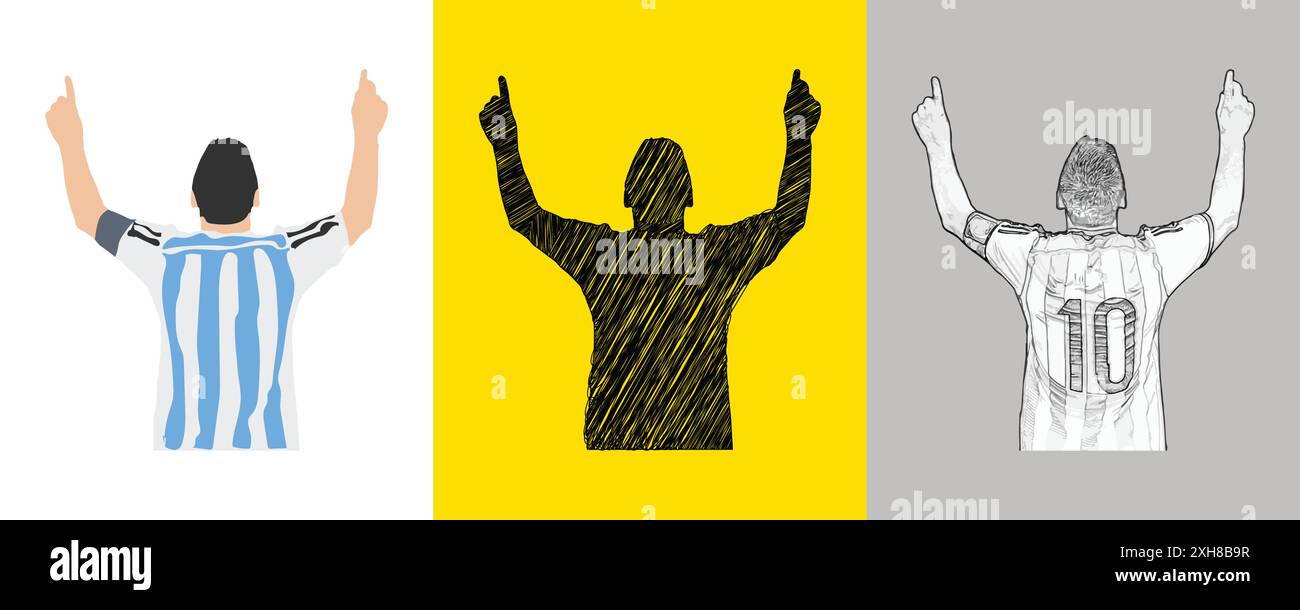 Messi celebrating Stock Vector Images - Alamy