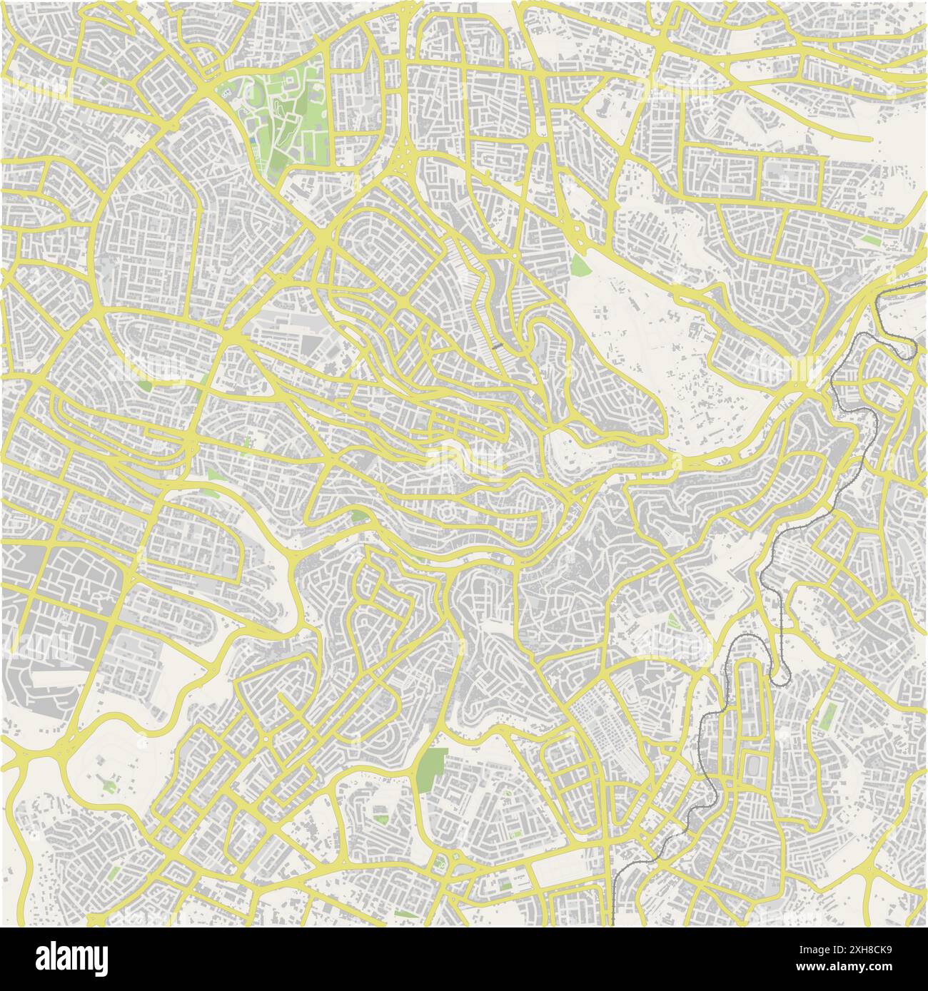 Road map of Amman in Jordan. Contains layered vector with roads water ...