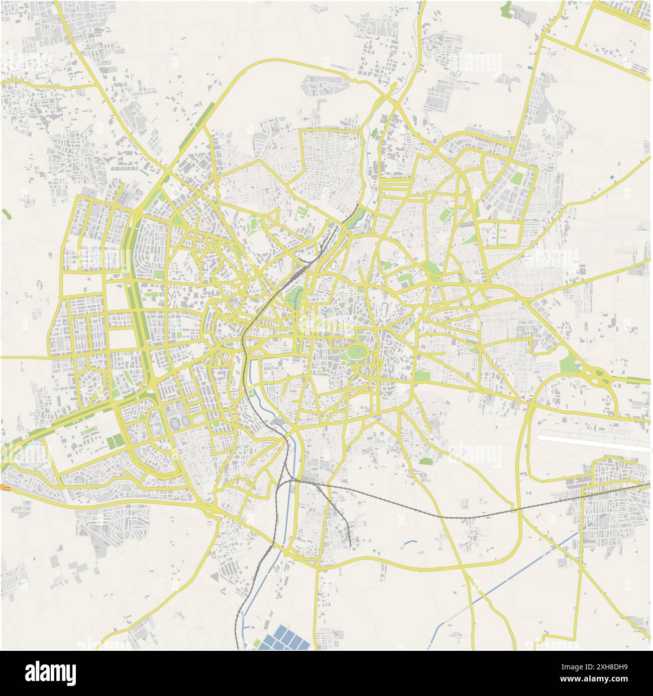 Road map of Aleppo in Syria. Contains layered vector with roads water, parks, etc Stock Vector ...
