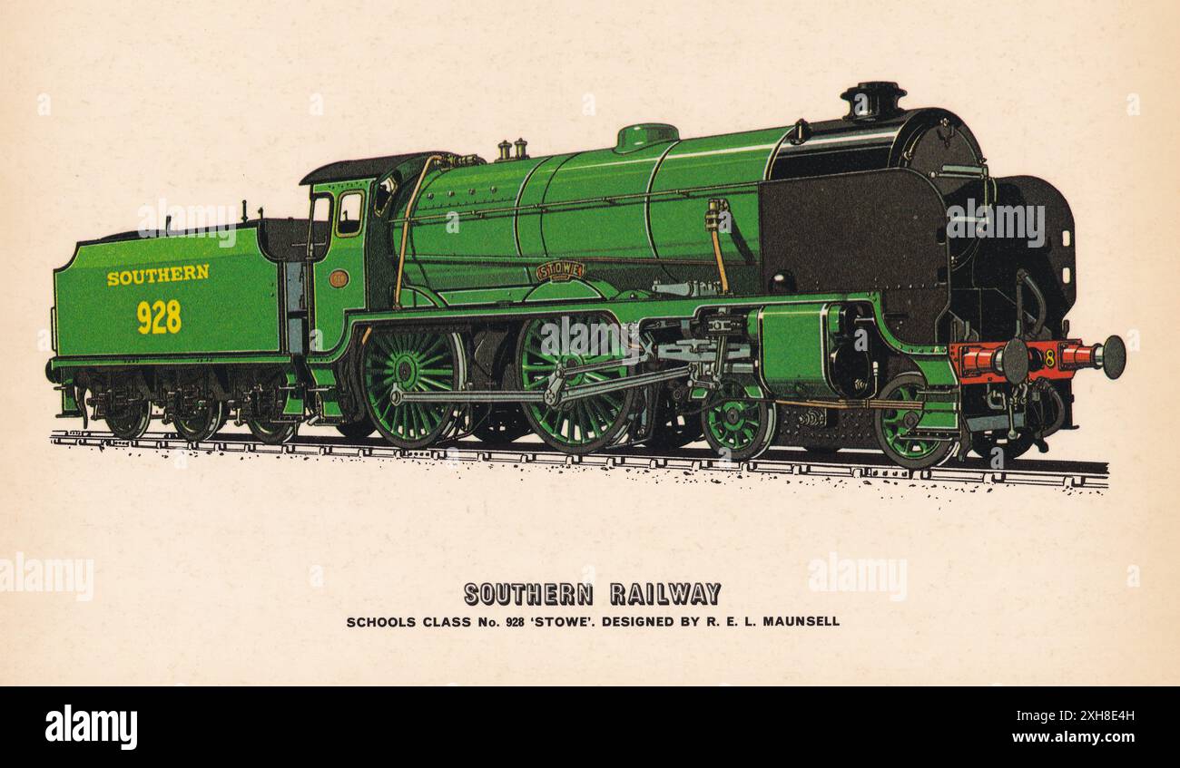 Southern Railway - Schools Class No. 928 Stowe. Designed by R. E. L ...