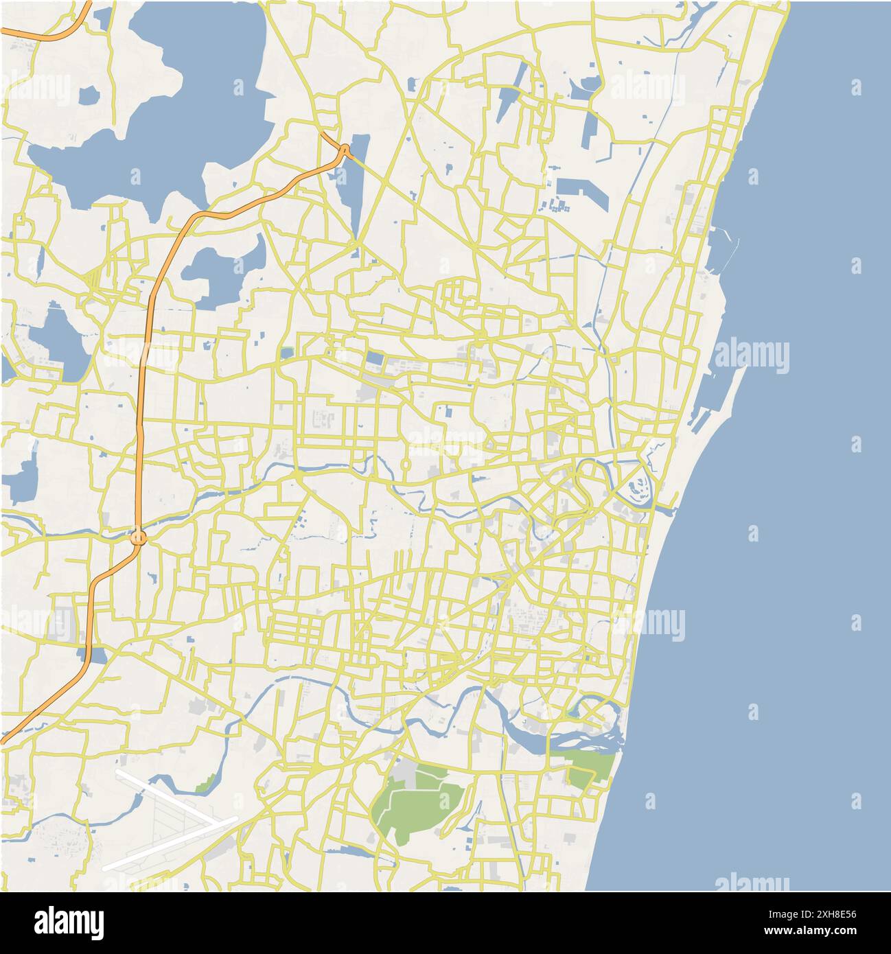 Road map of Chennai in India. Contains layered vector with roads water, parks, etc Stock Vector ...