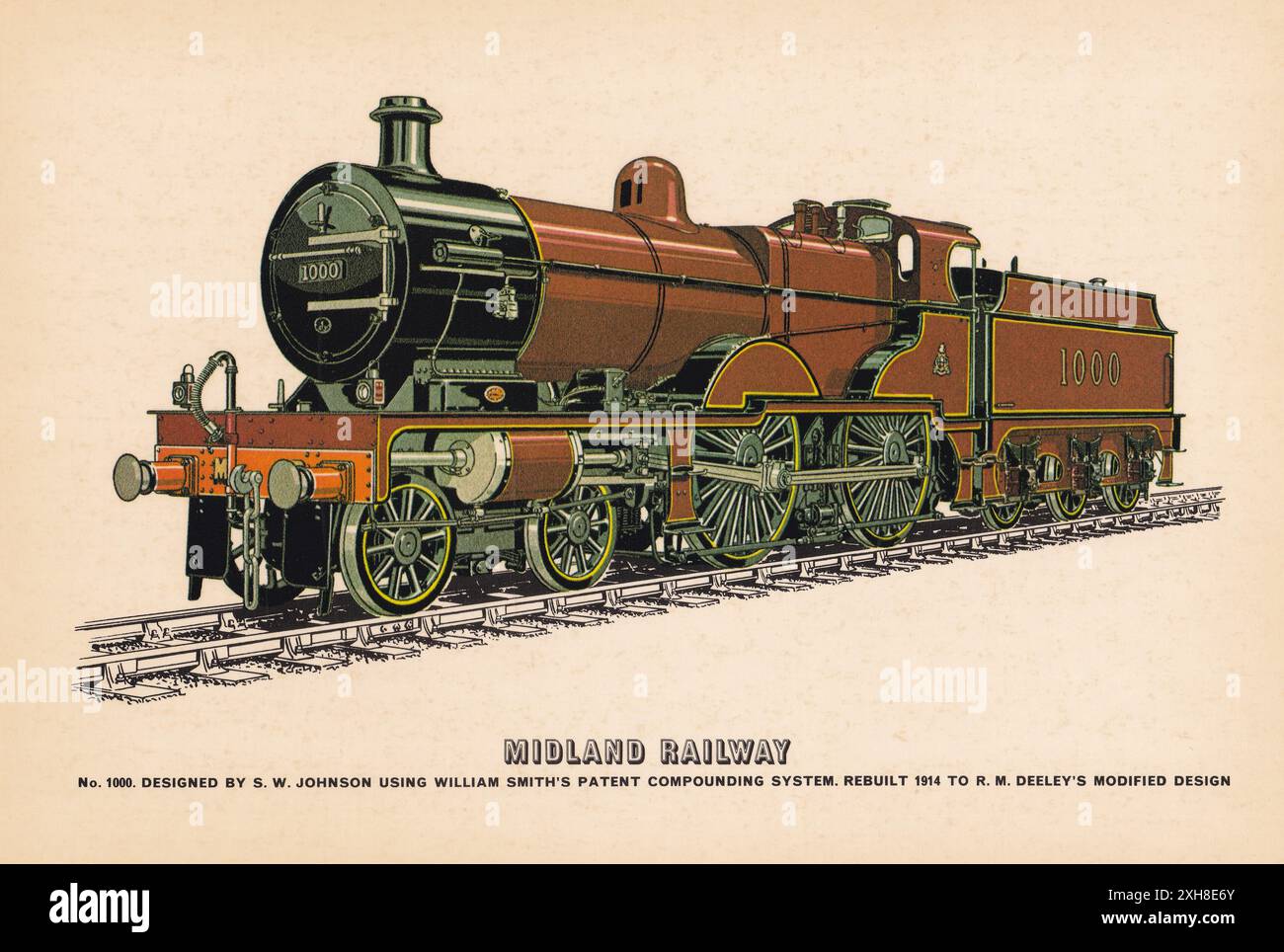 Midland Railway - No. 1000. Designed by S.W. Johnson using William ...