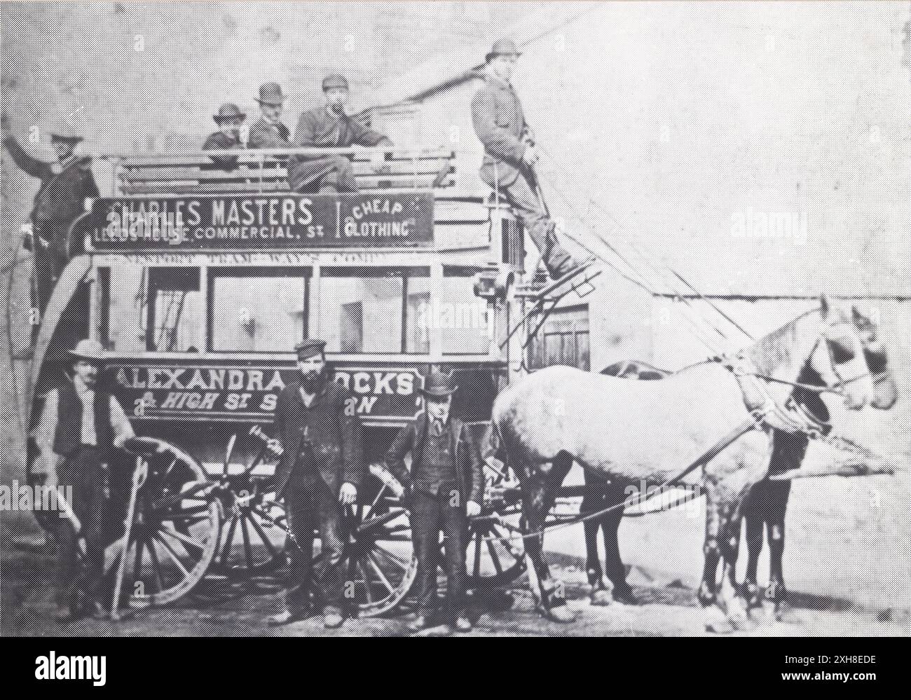 Vintage photo of carriage advertising Charles Masters, 1900s Stock ...