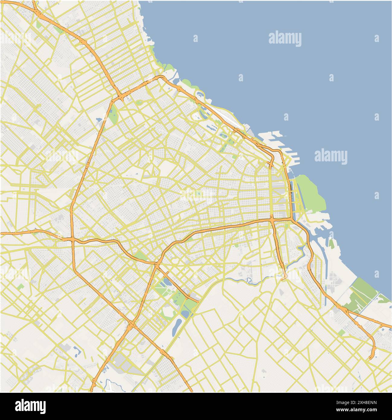 Road map of Buenos Aires in Argentina. Contains layered vector with ...