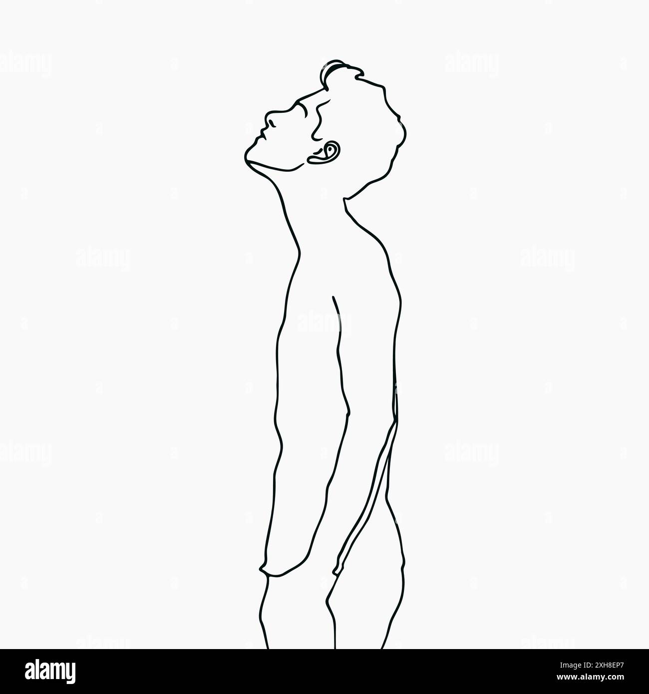 Abstract line male figure vector isolated on white background. Minimal ...