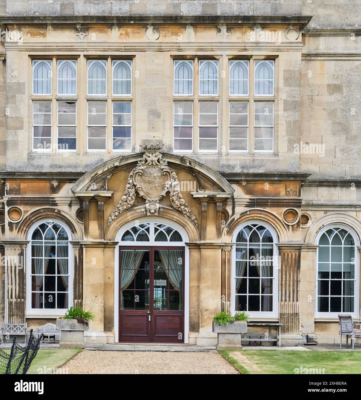 South entance to Burghley House, a sixteenth century mansion built by ...