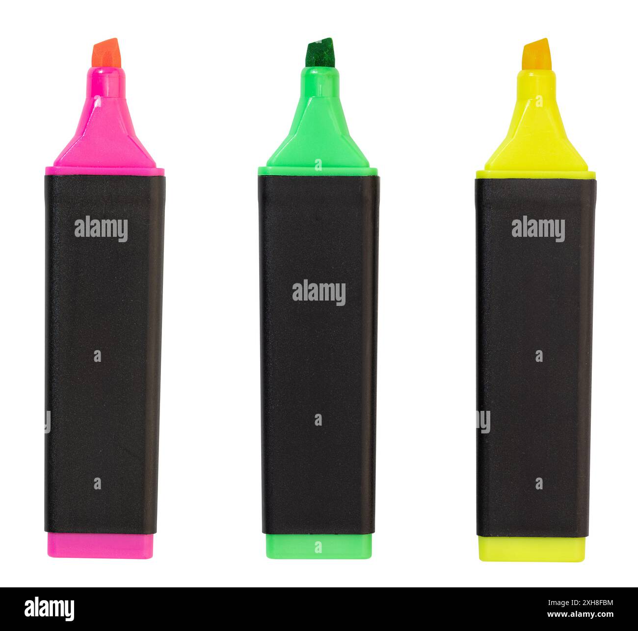 Set of three highlighters isolated on white background Stock Photo - Alamy