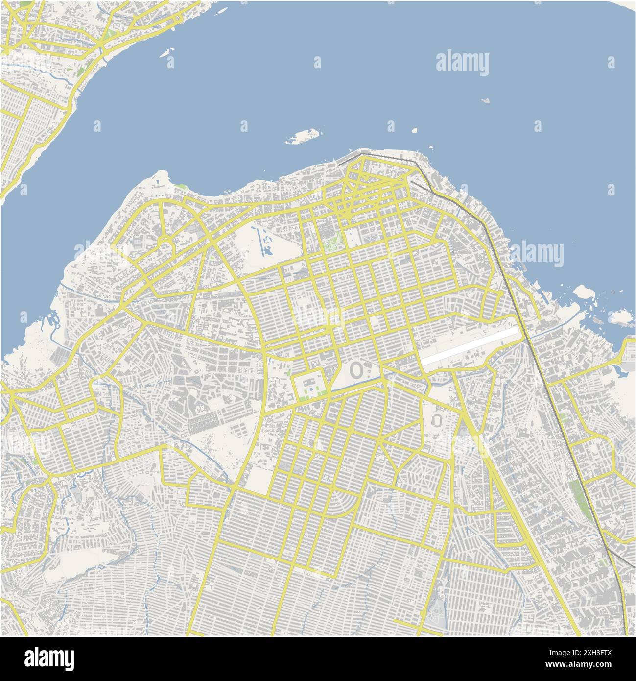 Road map of Kinshasa in Democratic Republic of Congo. Contains layered ...