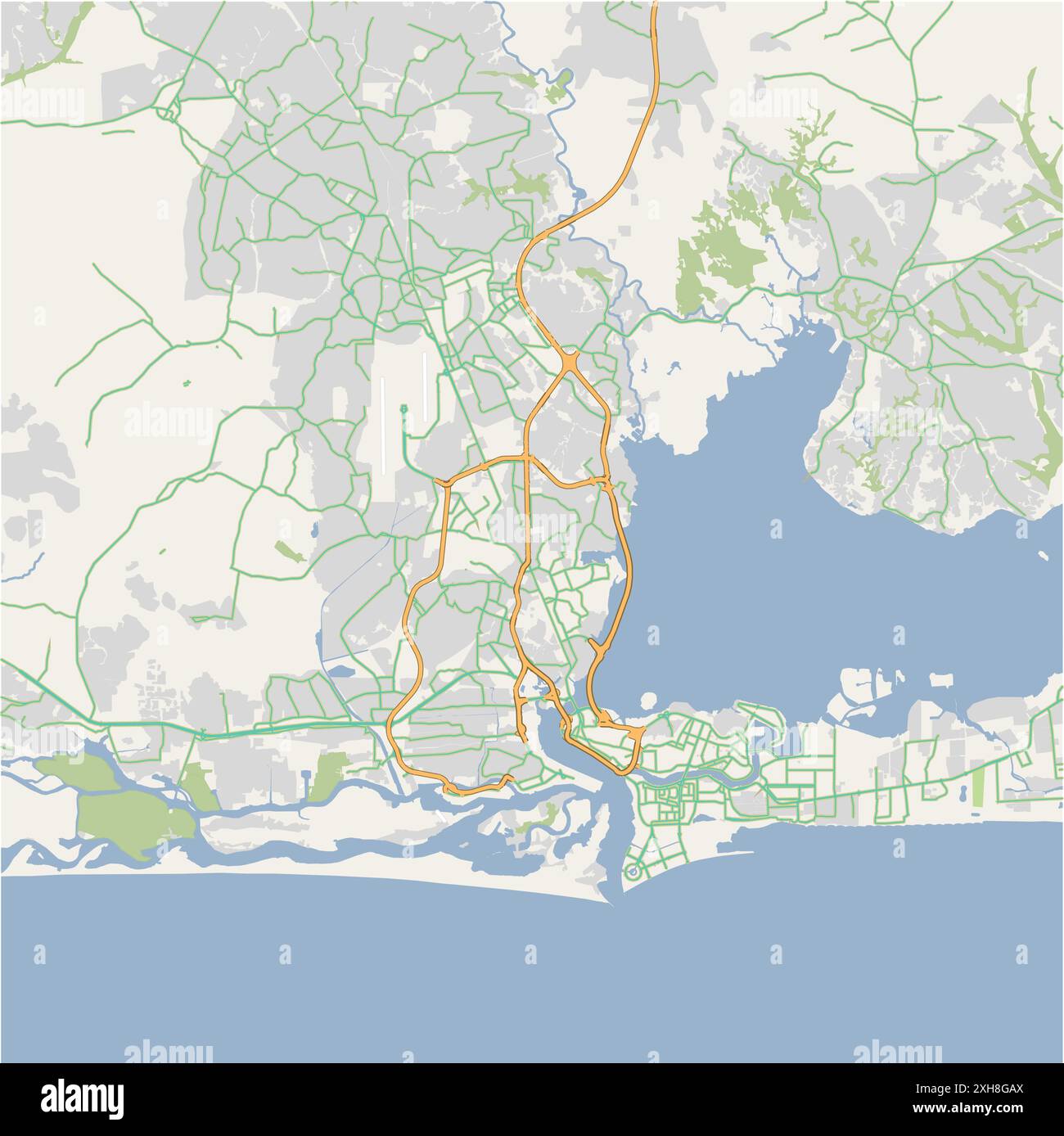 Lagos Nigeria Map Lagos, Nigeria PDF Vector Map With Water In Focus