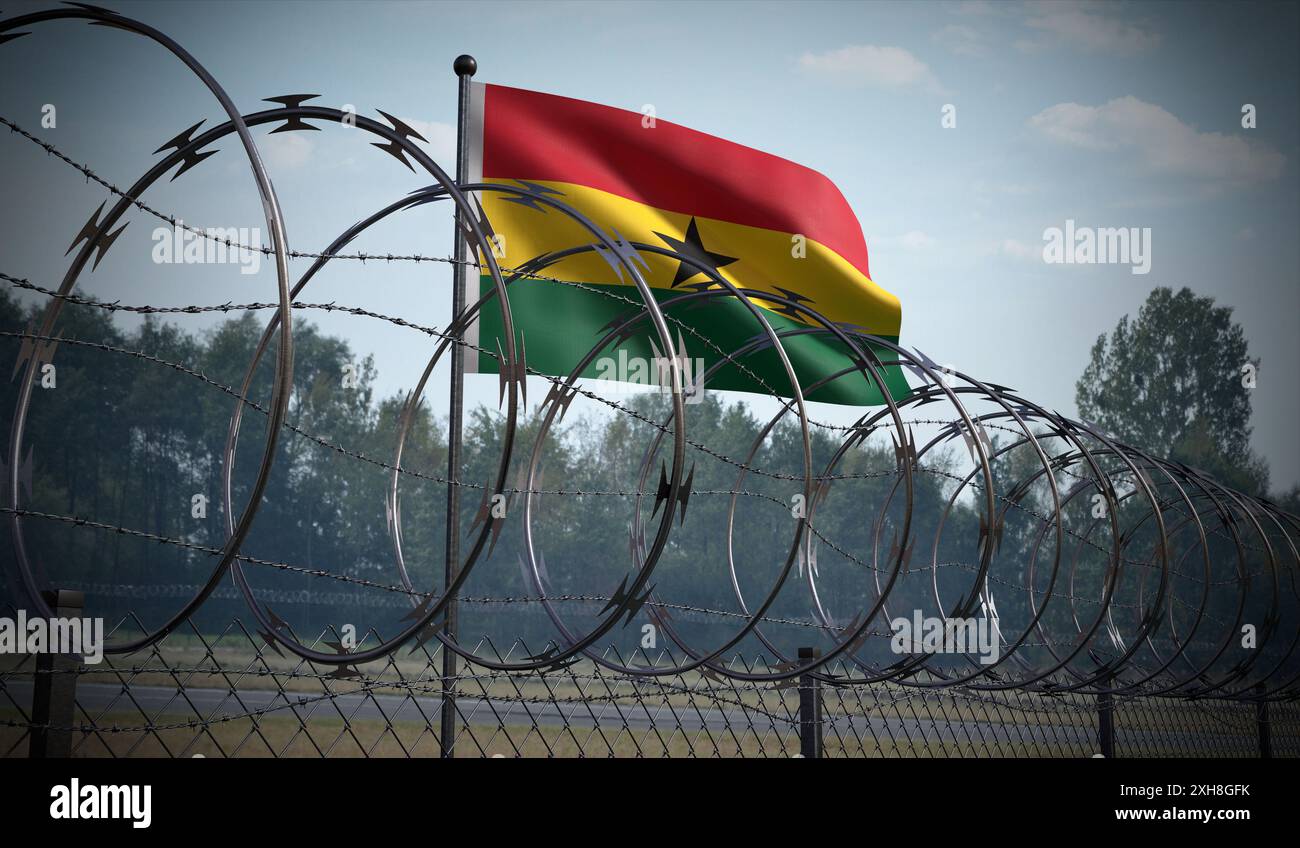 Ghana flag barbed wire hi-res stock photography and images - Alamy