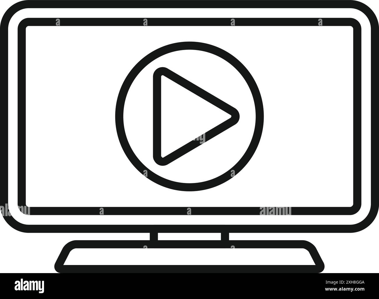 Video Player Displaying Play Button Icon Showing Streaming Service Stock Vector Image And Art Alamy