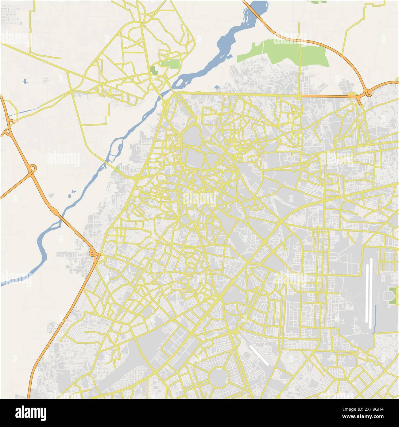Road map of Lahore in Pakistan. Contains layered vector with roads ...