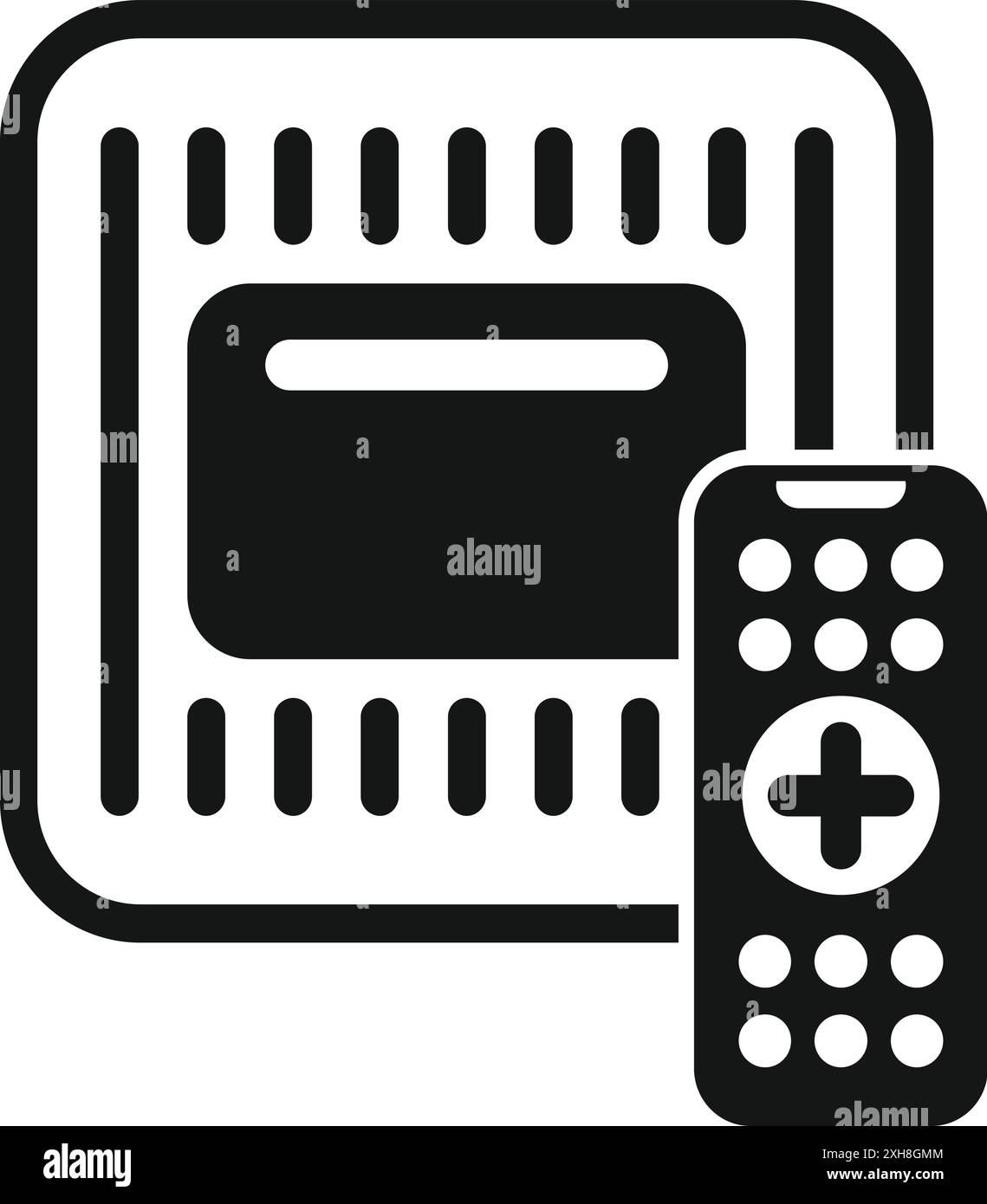 Glyph icon of a smart home control panel using a remote control Stock ...
