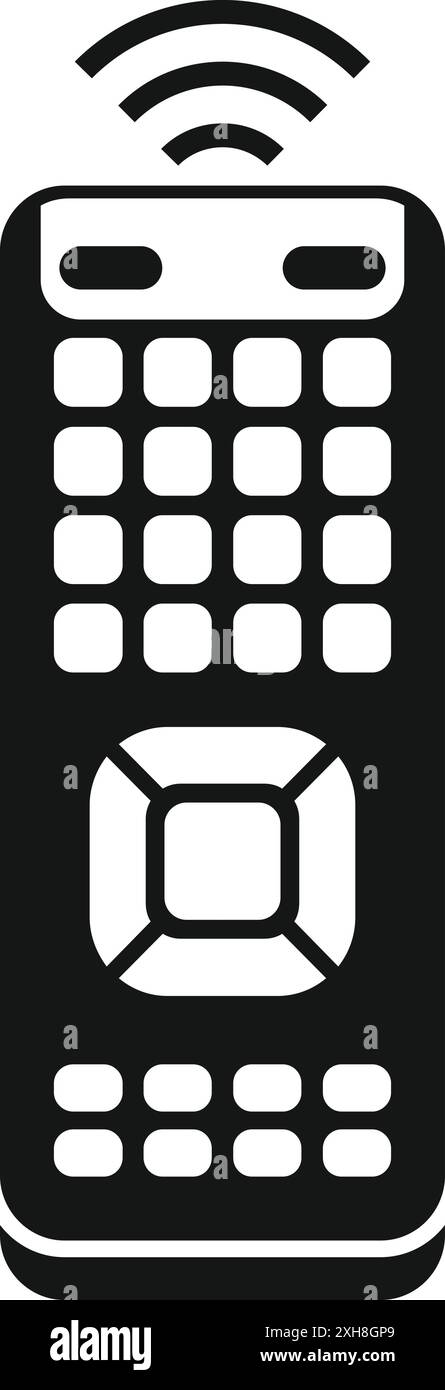 Black silhouette of a smart remote control sending a signal Stock ...
