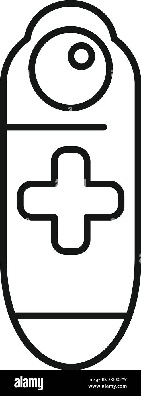 Medical device showing plus sign icon, outline style Stock Vector Image ...