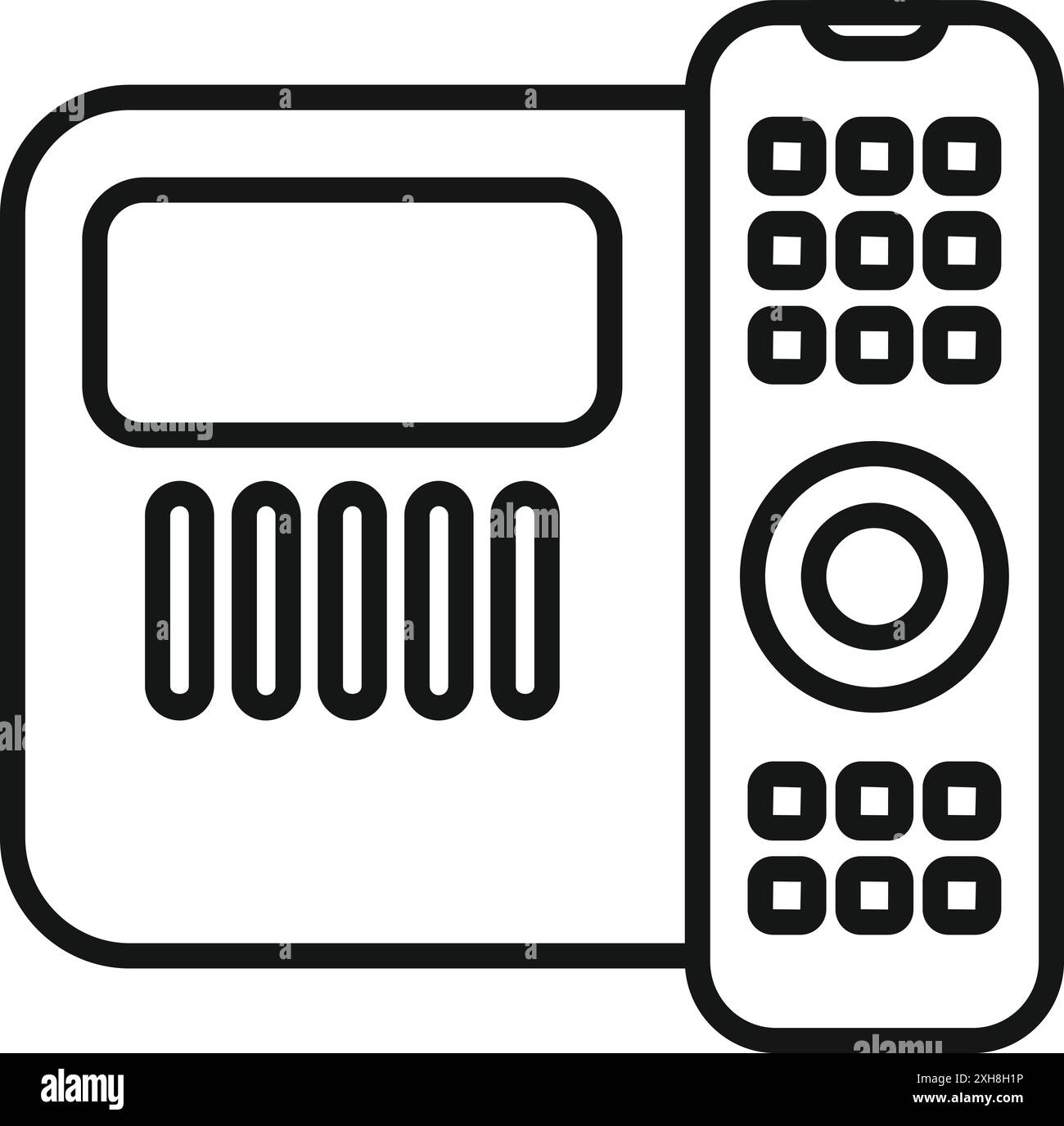 Line drawing of an intercom system with keypad, display screen and handset Stock Vector Image ...