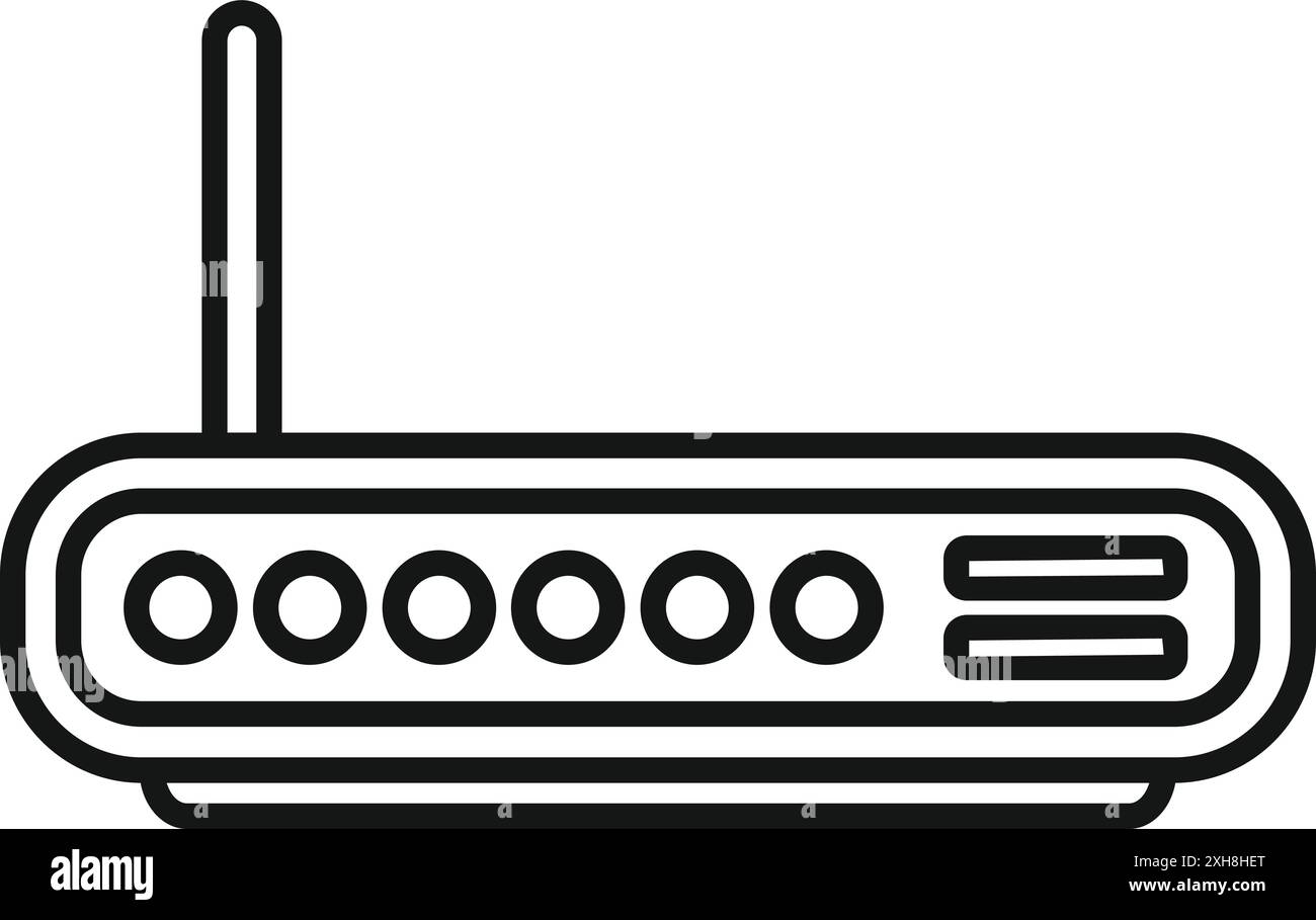 Simple, bold line icon of a wireless router, representing internet ...