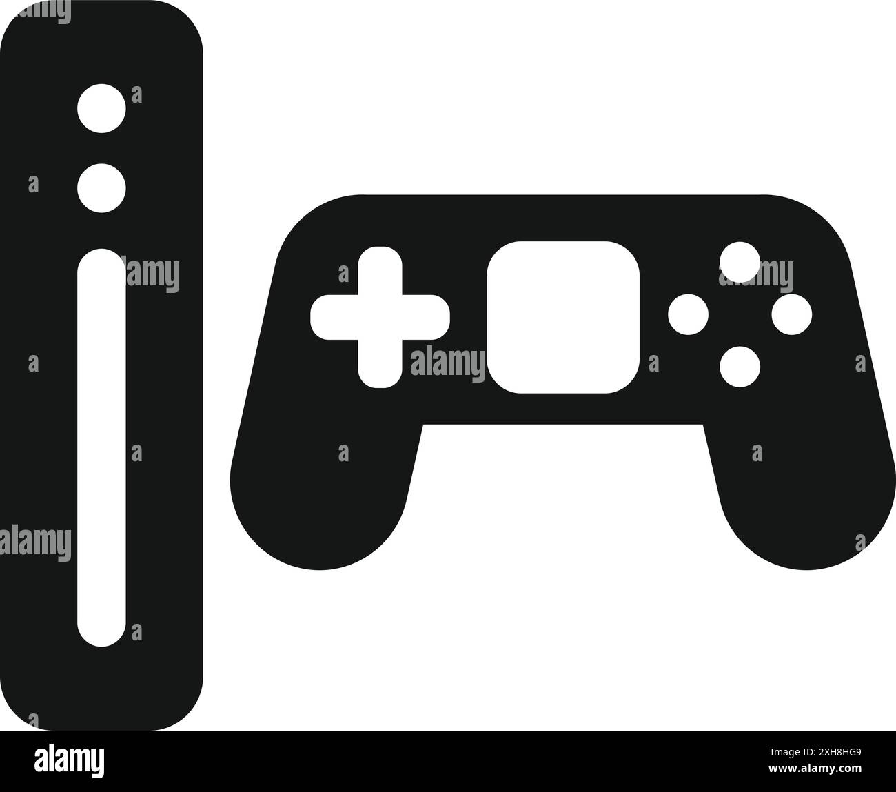 Simple black icon of a contemporary game console standing upright with ...